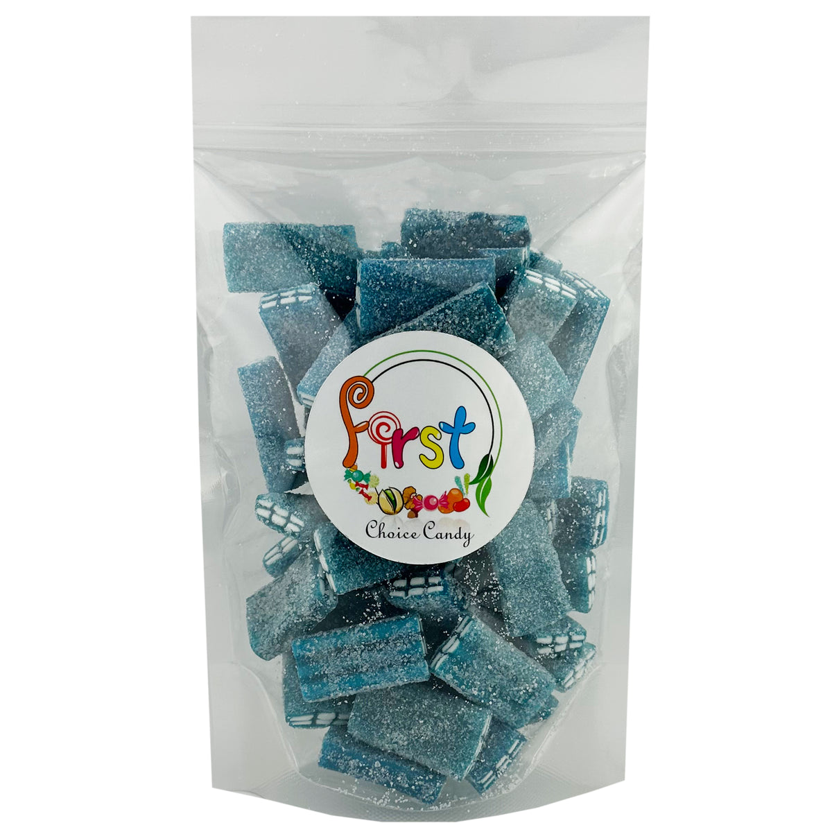 SOUR BLUE RASPBERRY BRICKS BITE SIZE GUMMY CANDY – fccandy