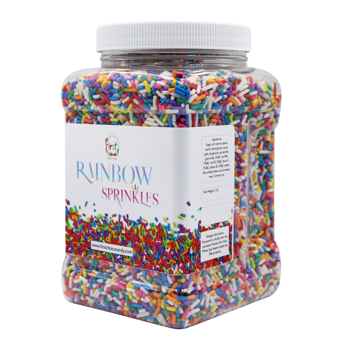 RAINBOW DECORATING SPRINKLES 2LB JAR – fccandy