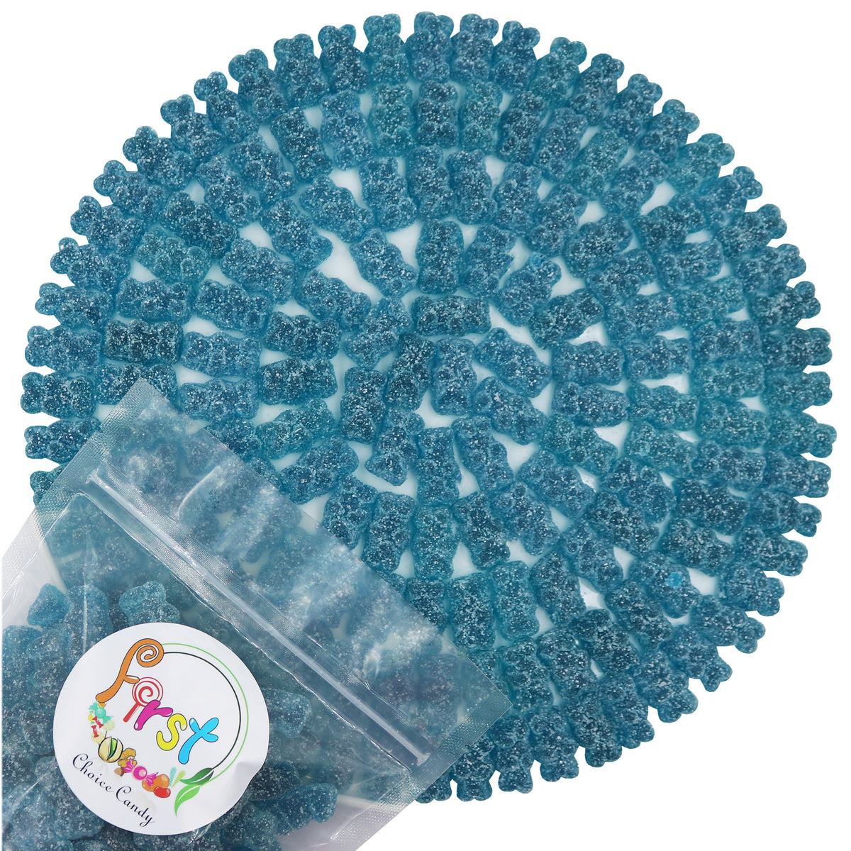 SOUR BLUE RASPBERRY WACKY FUN GUMMY BEARS – fccandy