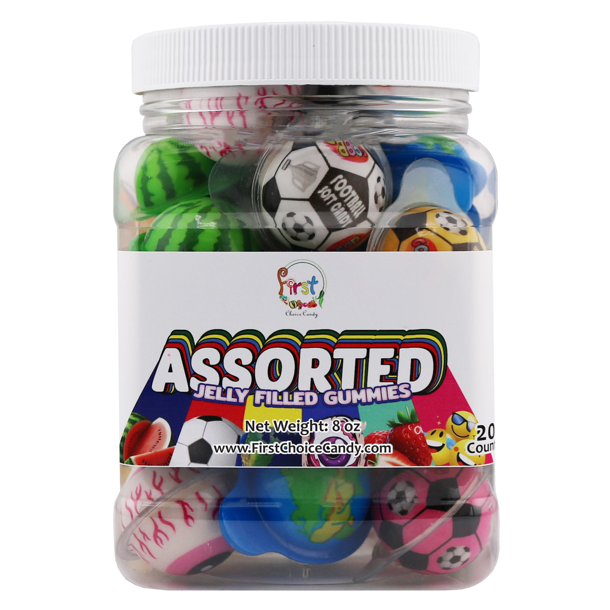 ASSORTED JELLY FILLED GUMMIES 20 PIECES – fccandy